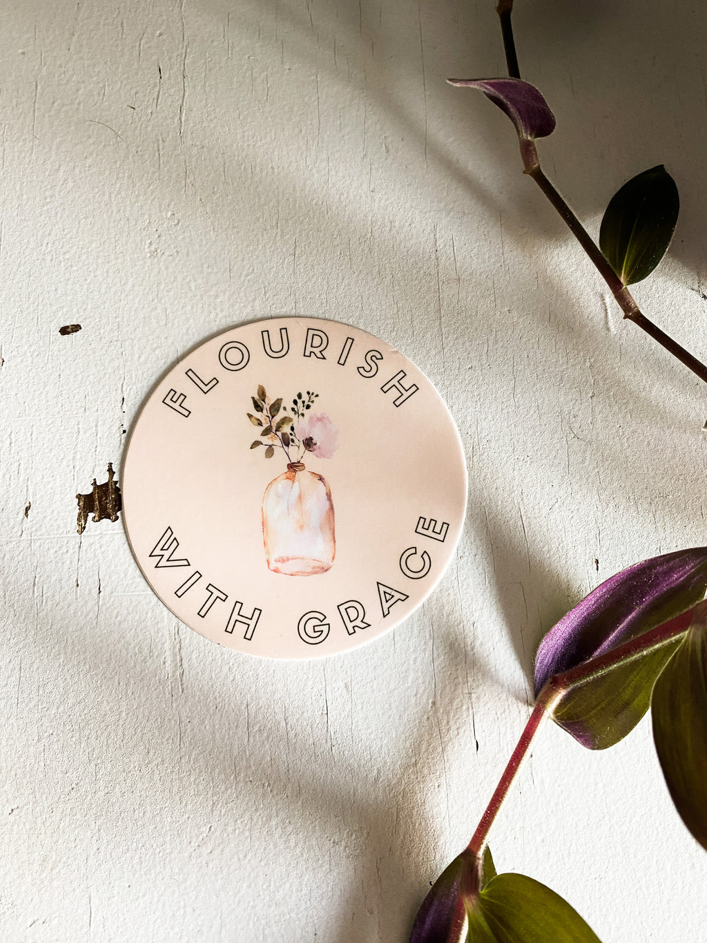 Vinyl Sticker - Flourish With Grace – Prairie Love Knits